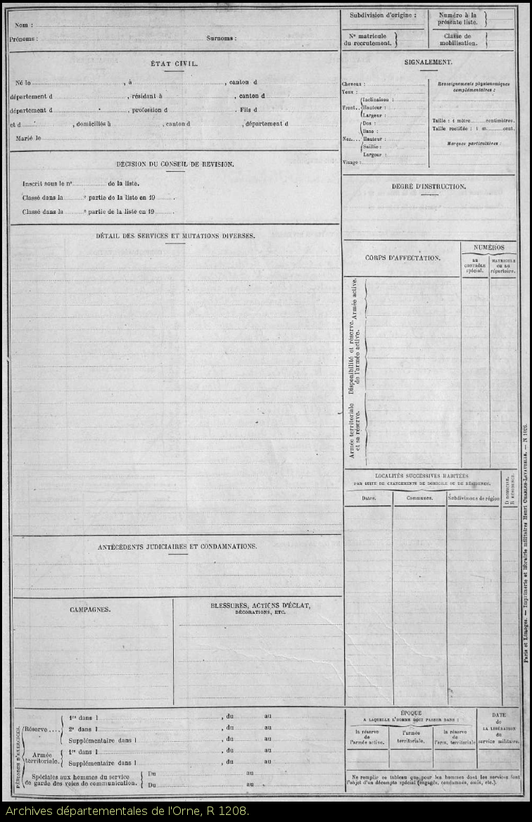 La liste matricule, un document à part - 12 février 2013